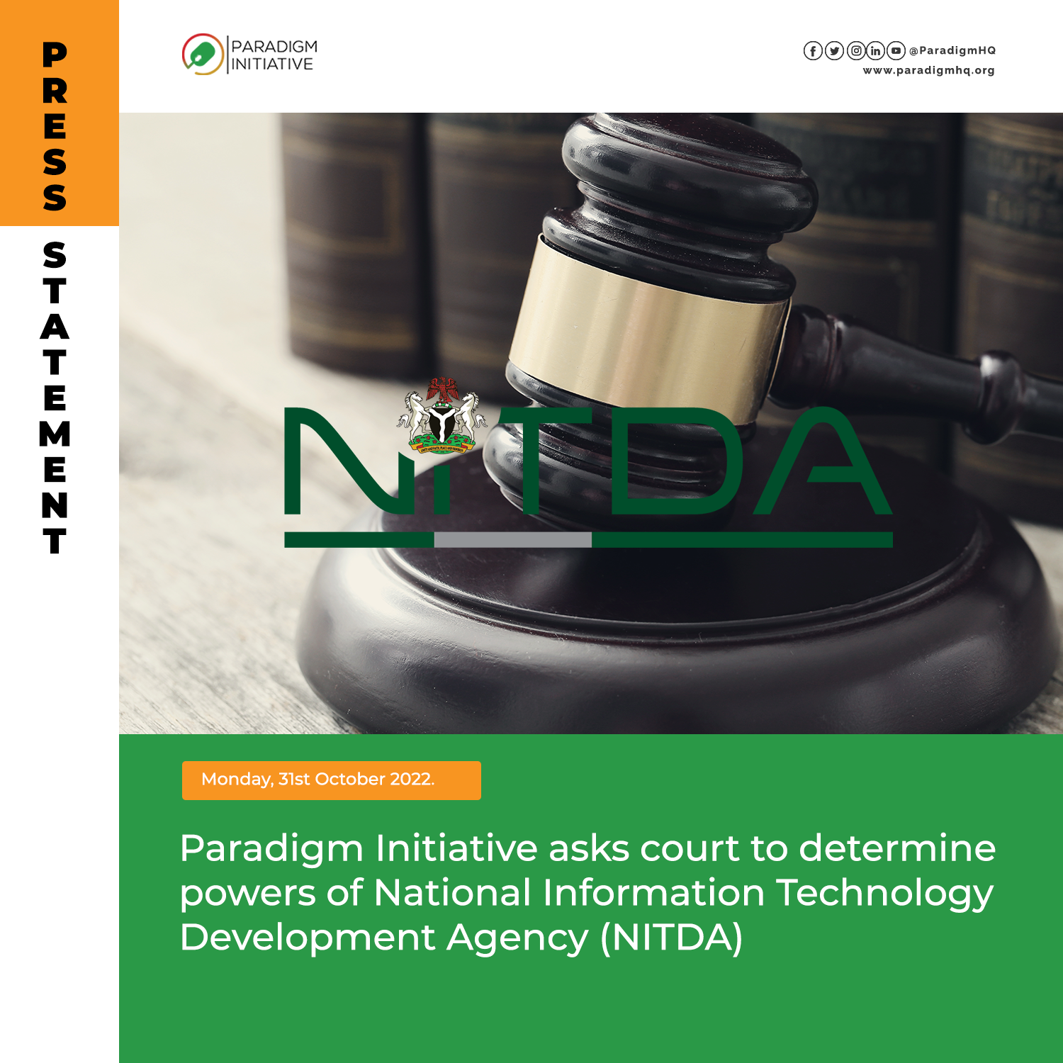 Press statement: Paradigm Initiative asks court to determine powers of ...