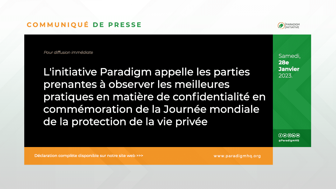 L'initiative Paradigm appelle les parties prenantes à observer les ...