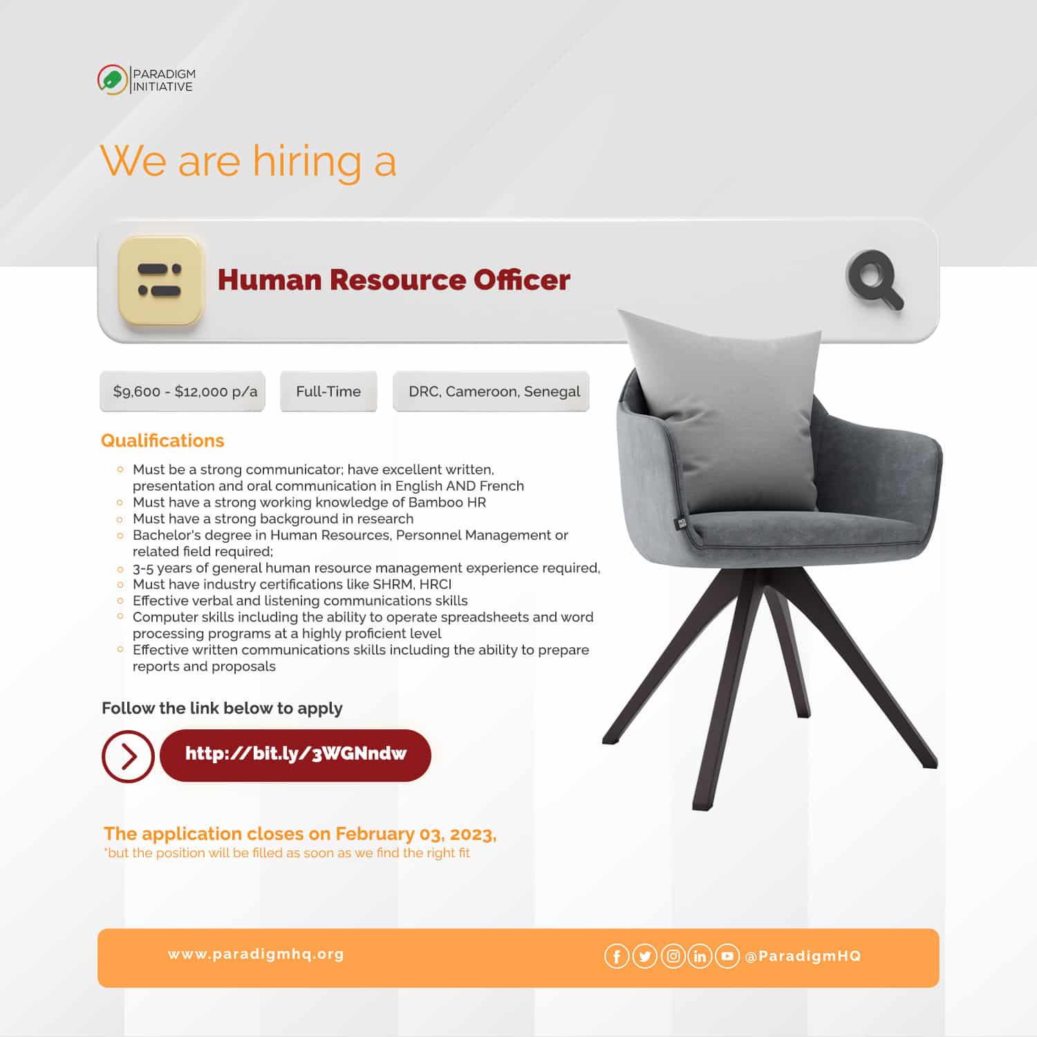 Vacancy: Human Resource Officer - Paradigm Initiative