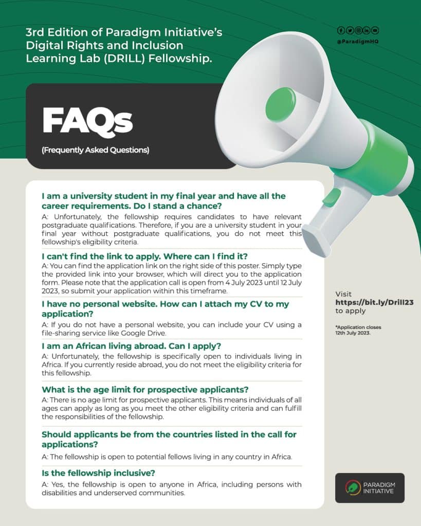 Call for Applications- Digital Rights and Inclusion Learning Lab (DRILL) Fellowship 2023 ...