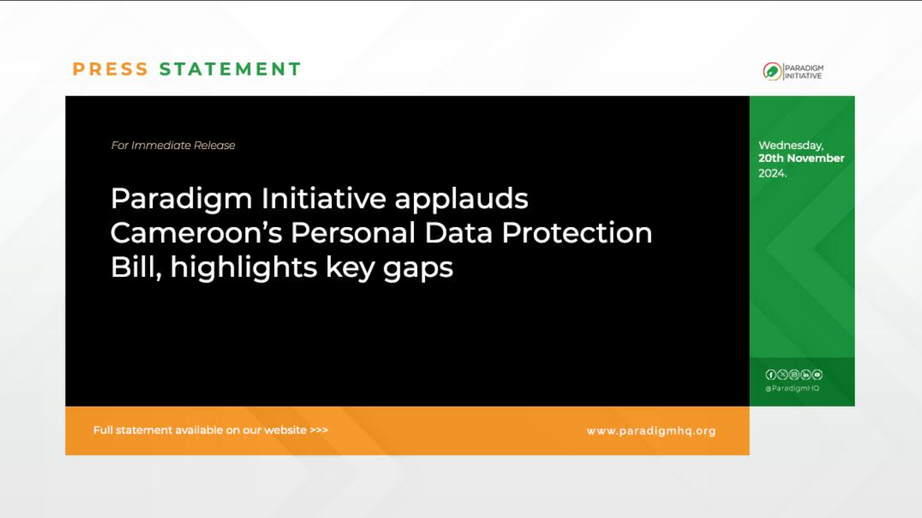 Press Release: Paradigm Initiative applauds Cameroon’s Personal Data ...