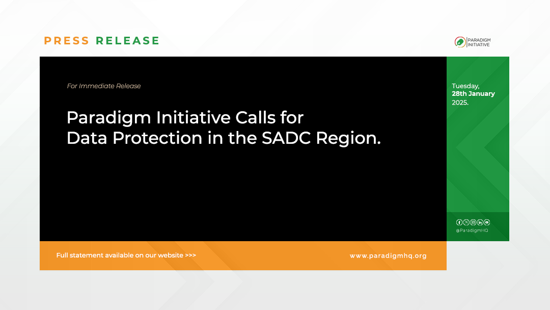 Press Statement Paradigm Initiative Calls For Data Protection In The Sadc Region Paradigm